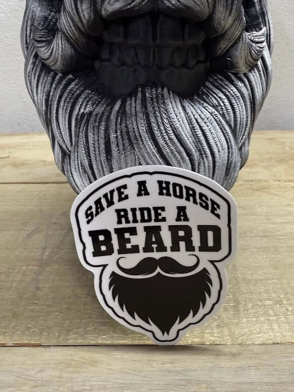 Save A Horse Ride A Beard 3 Inch Sticker – Beard Guys Hat Club